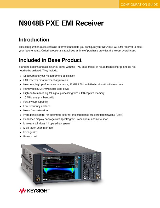 N9048B PXE EMI Receiver PDF Asset Page | Keysight